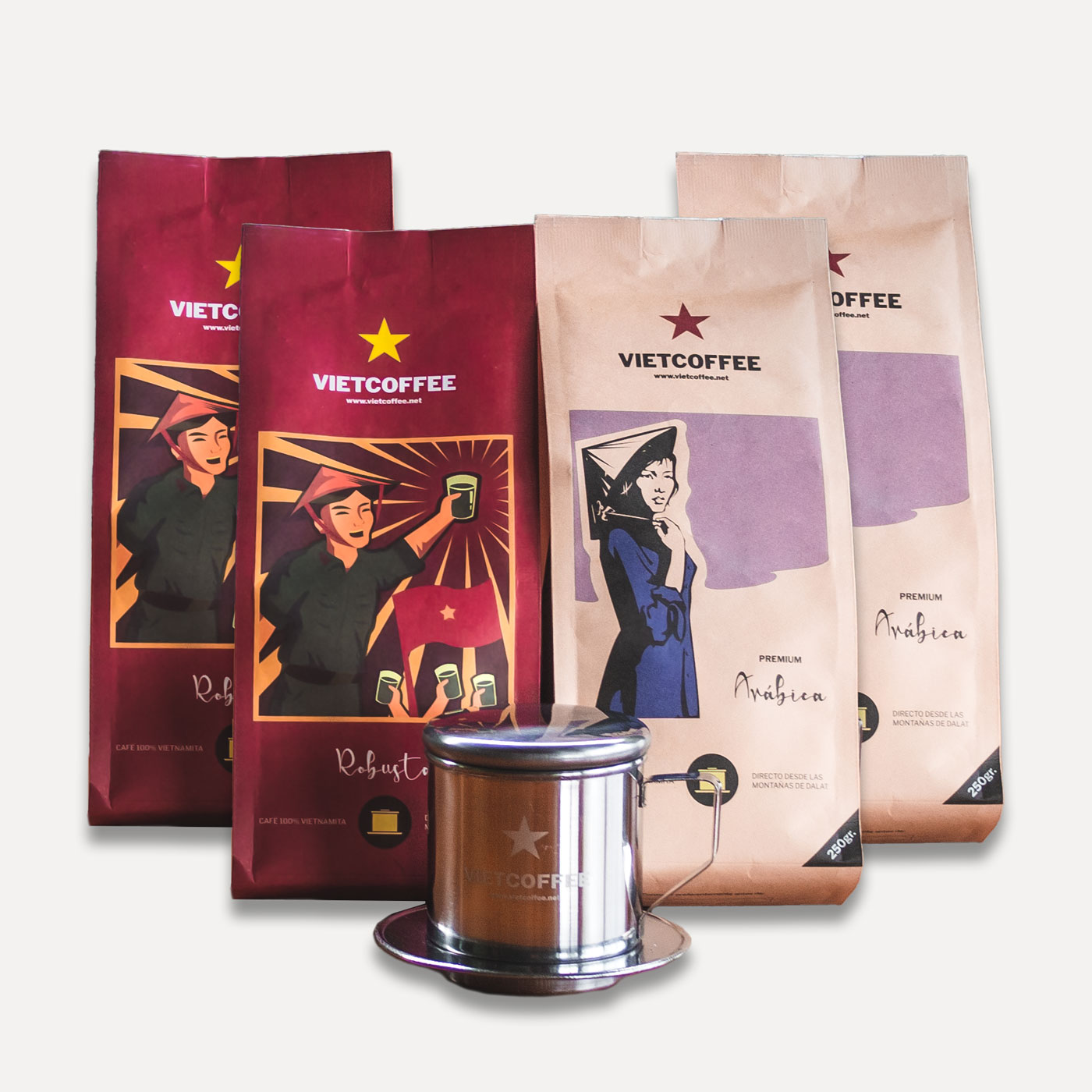 Pack Starter 1Kg | Arábica + Robusta Premium + Filtro Phin (opcional ...